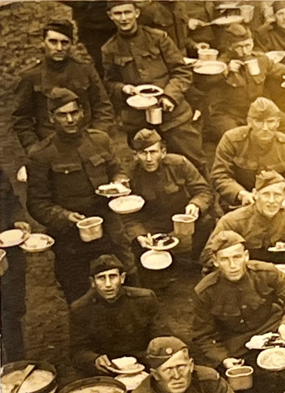 1919 WW1 RPPC Real Photo Large Group Of U.S. Military Eating France | eBay