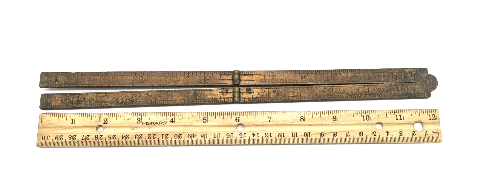 Vintage Boxwood Folding Ruler Wooden Brass Hinges | eBay