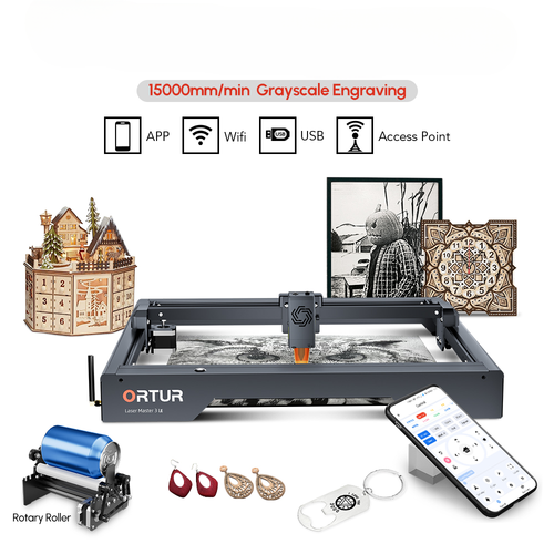 Table Laser Cutter Engraver With Rotary Roller 40*40cm OLM3-LE Phone ...