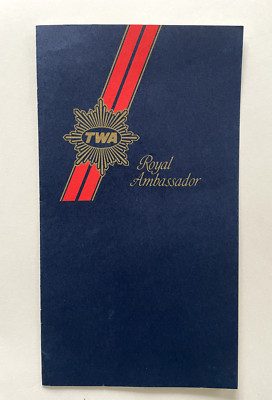 Vintage 80s TWA Royal Ambassador Dinner Menu Airline Advertising | eBay