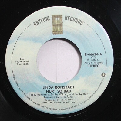 Pop 45 Linda Ronstadt - Hurt So Bad / Justine On Asylum Records | eBay