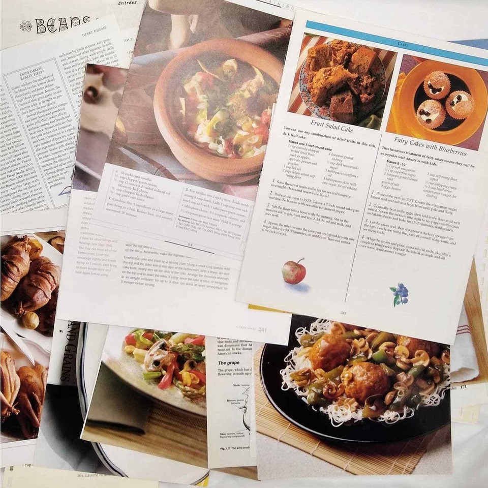 Food and Drink Book Pages, Cooking Book Page Bundle, Vintage Book Pages ...