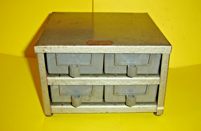 Vintage Akro Mils Small 4 Drawer Parts Bin Storage Metal Case ...