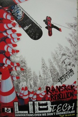 LIB TECH snowboard 2015 JESSE BURTNER Rebel promo poster Flawless New ...