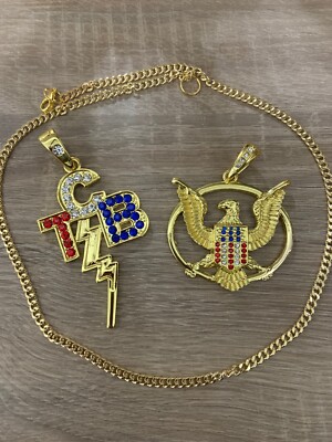 Elvis TCB And Aloha Pendant Set In Red White & Blue USA . With Free ...