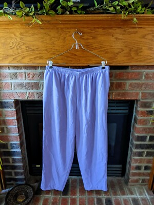 Tan Jay Purple Elastic Waist Pants Women's Plus Size 16 Petite | eBay