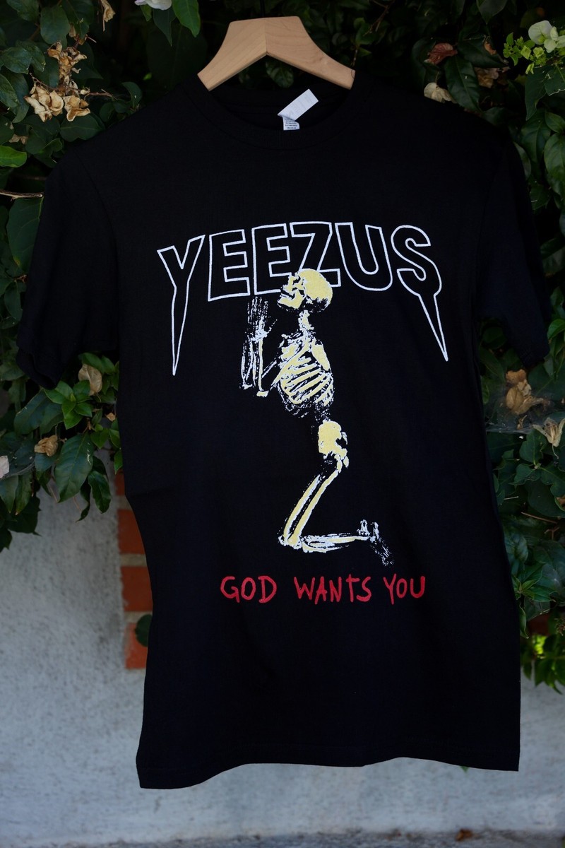 New Yeezus God Wants You Praying Skeleton White T Shirt Ebay Yeezus