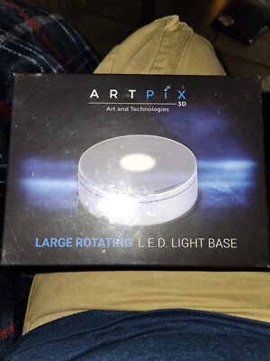 ARTPIX 3D Large Rotating White LED Light Base Silver Base 4.72" x4.72 ...