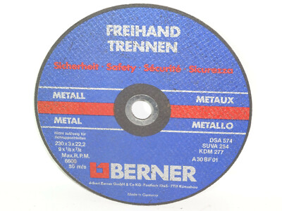 Berner Cutting Disc Metal 230x3x22.2 ! | eBay