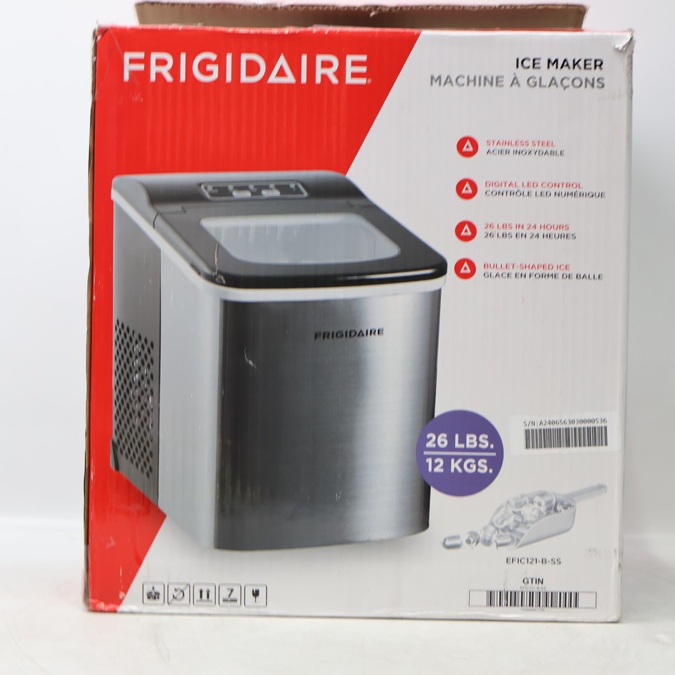 🔥 Frigidaire Countertop Ice Maker EFIC120 Stainless Compact Machine ...