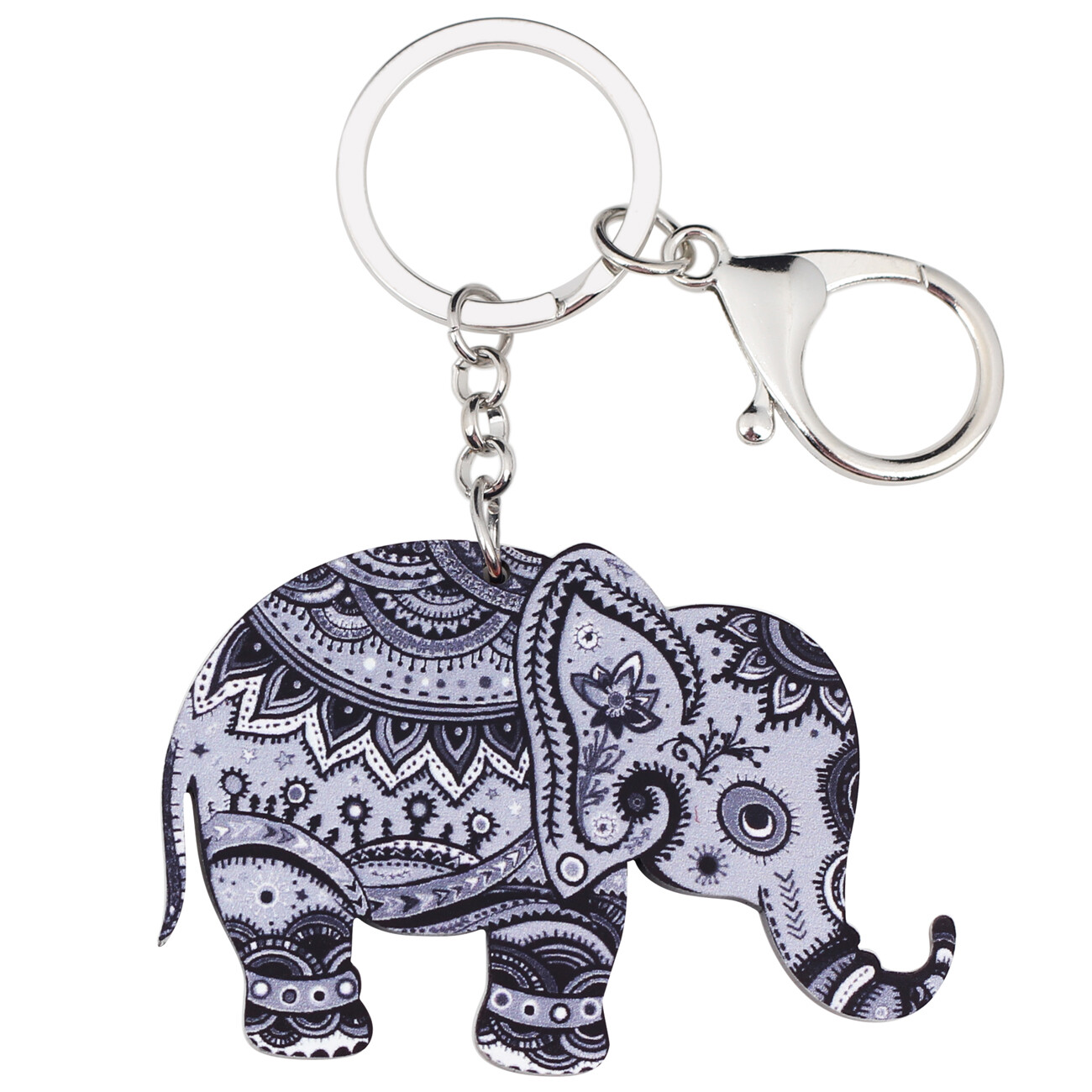 Acrylic Adorable Elephant Keychains Car Bag Key Ring Animals Jewelry ...