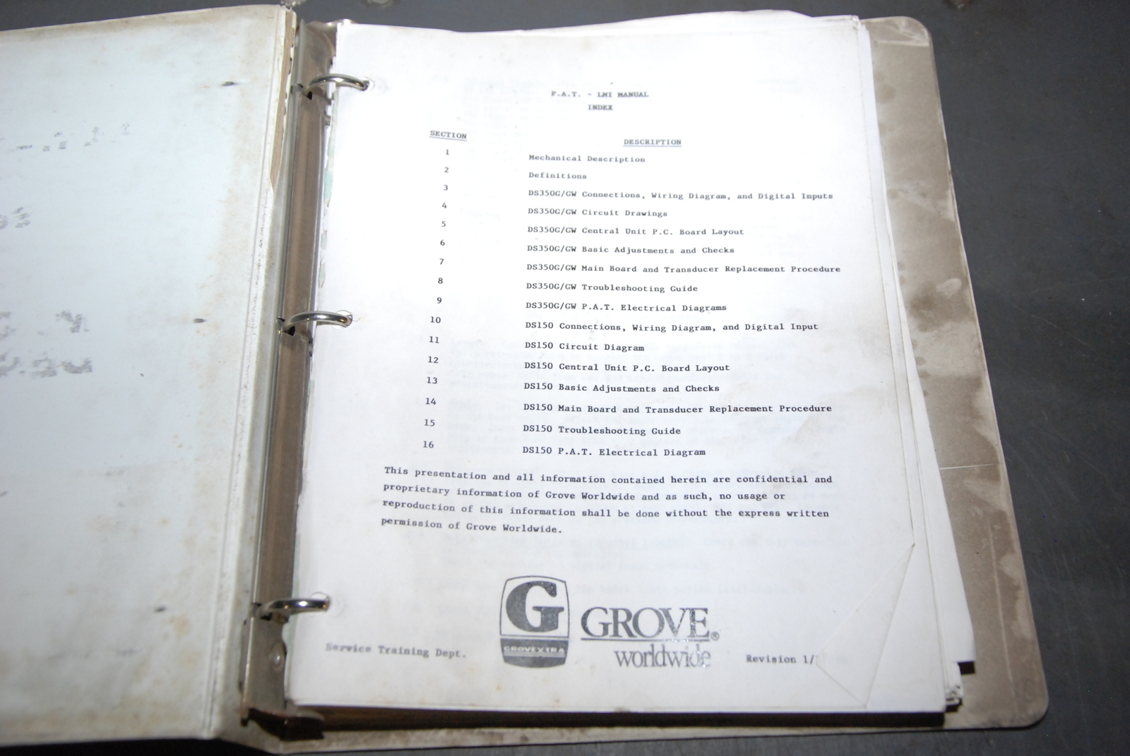 GROVE PAT LMI System DS350G/GW and DS150 Crane maintenance manual nopl ...