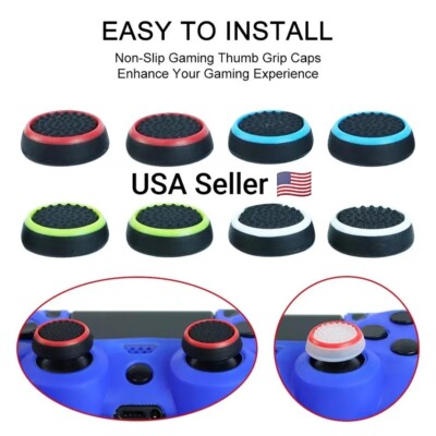 2PCS Analog Thumb Stick Grips Caps for XBox Dualshock 5 4 PS4 PS3 ...