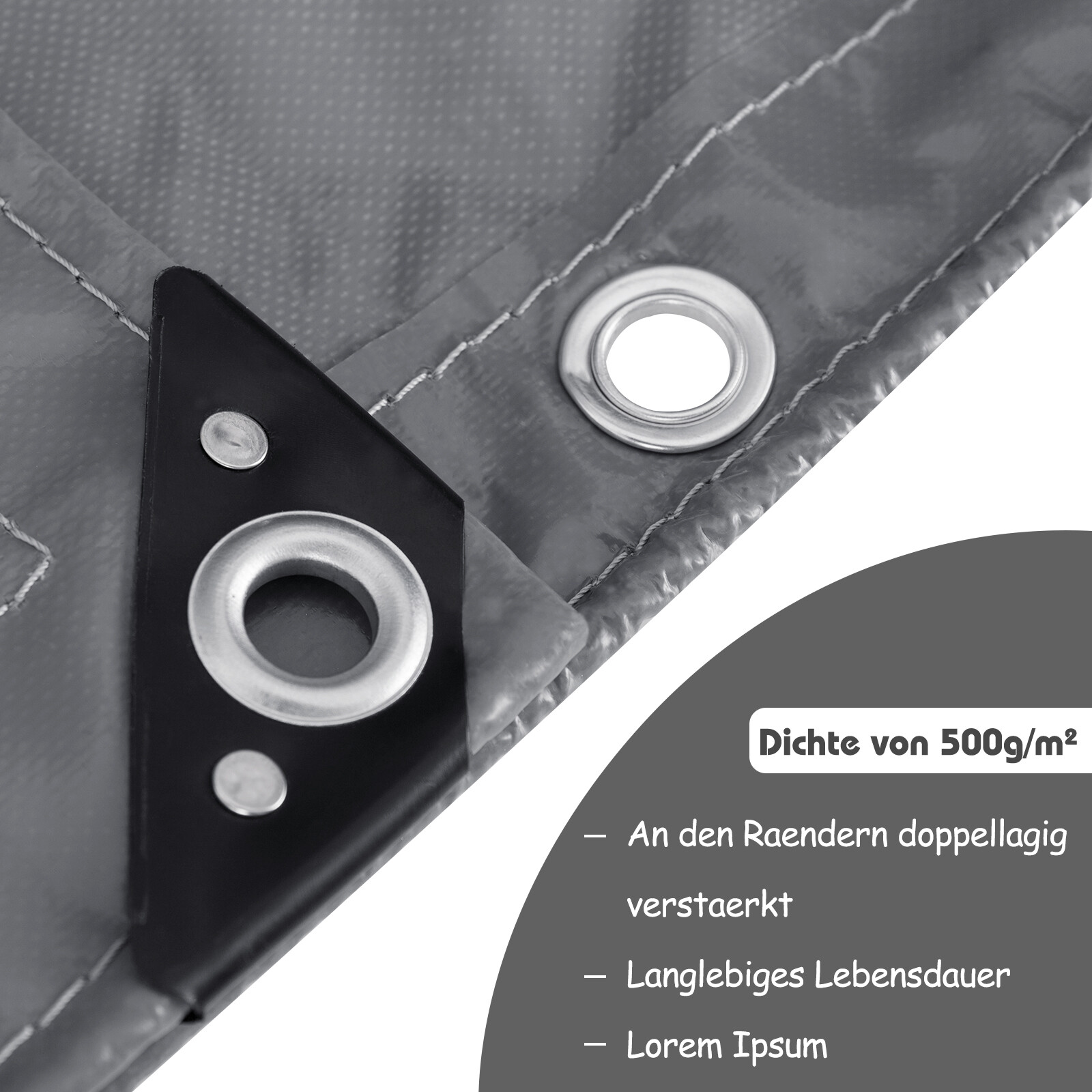 Abdeckplane PVC LKW Plane Gewebeplane wasserdicht Schutzplane 500 g/m² ...