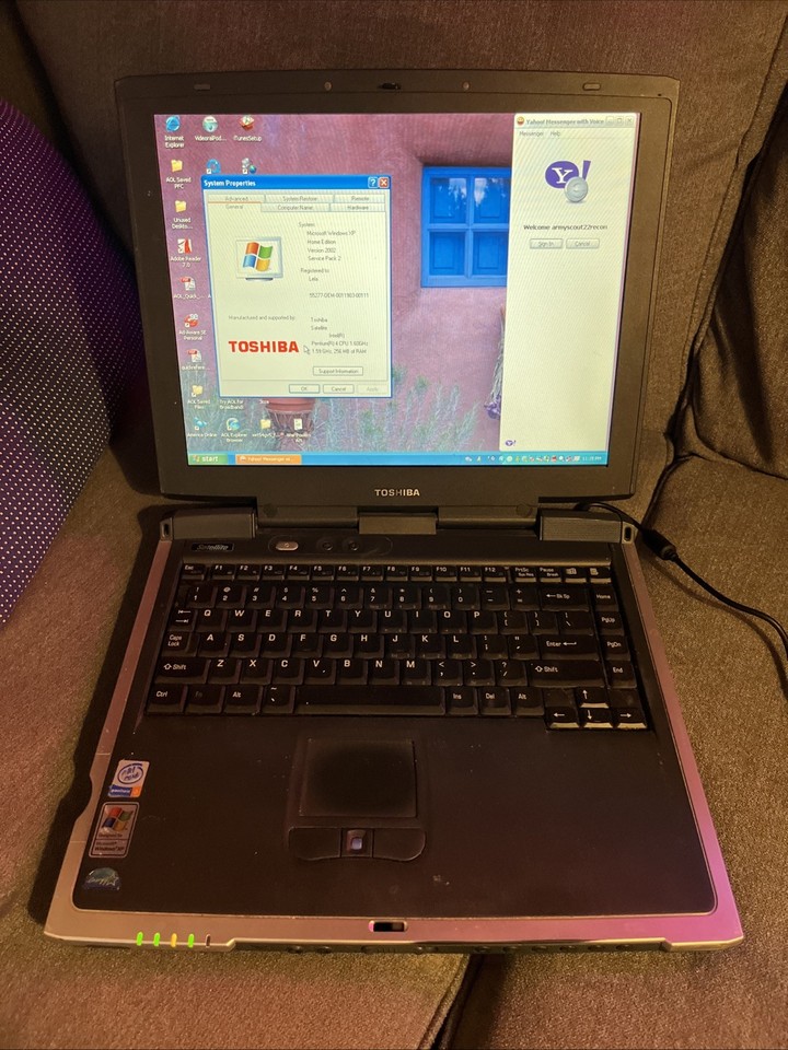 Vintage Laptop Toshiba Satellite 2405 Windows XP, Pentium 4, 256MB RAM ...