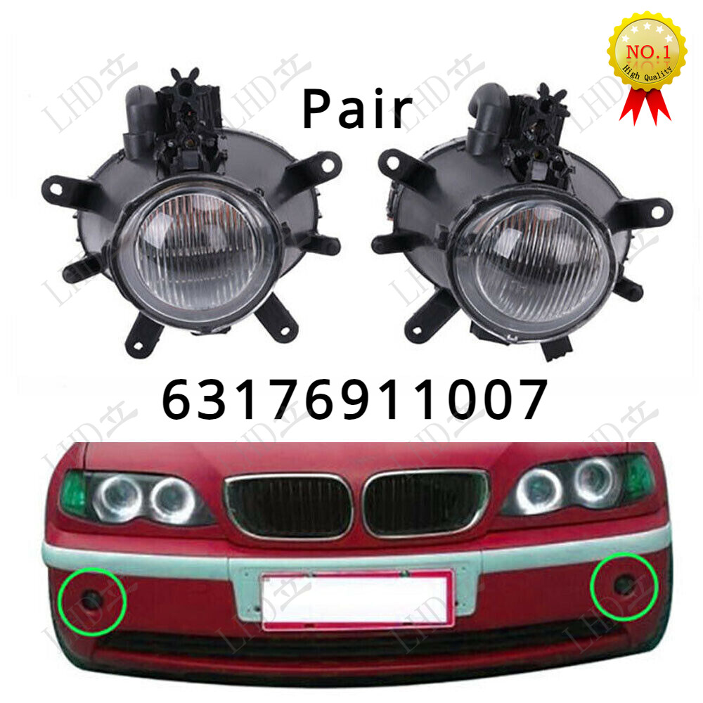 1 Pair Front Fog Light Driving Lamp For BMW 3 Series E46 325i 330i 4DR ...
