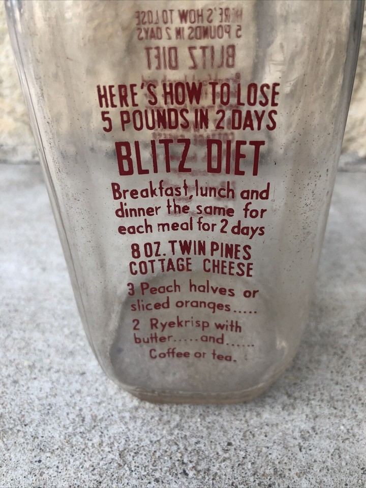 Twin Pines Farm Dairy Vintage Quart Milk Bottle Blitz Diet | eBay