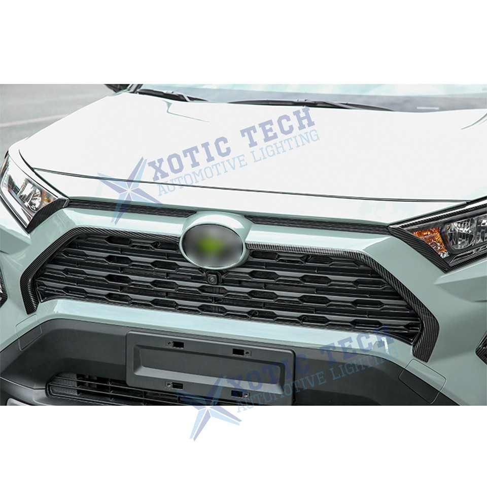 For Toyota RAV4 2019-2024 Carbon Fiber Style Front Grille Lip Molding ...