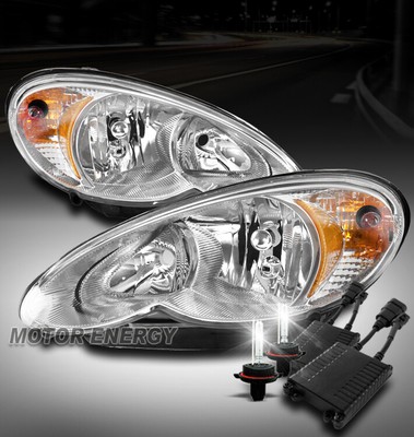 FOR 06+10 CHRYSLER PT CRUISER HEADLIGHTS HEADLAMP CHROME W/50W 6K HID ...