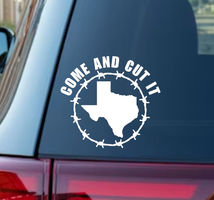 Come And Cut It Texas Razor Wire Fence Border Crisis Vinyl Decal ...