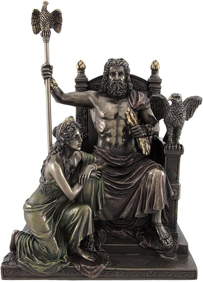 King Zeus God Of Thunder Hera On Throne Greek Mythology
