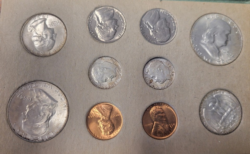 1954 Original Mint Sets P,D,S. 3 Double Sets. No Outer Sleeve. 30 Coins ...