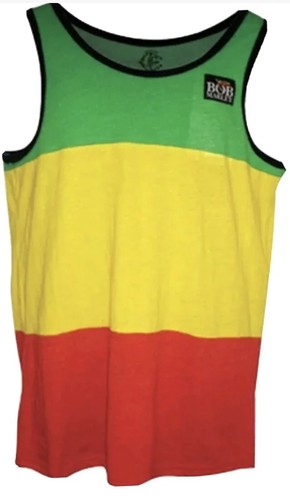 AUTHENTIC BOB MARLEY STRIPE RASTA TANK REGGAE ADULT MENS TANK TOP SHIRT ...