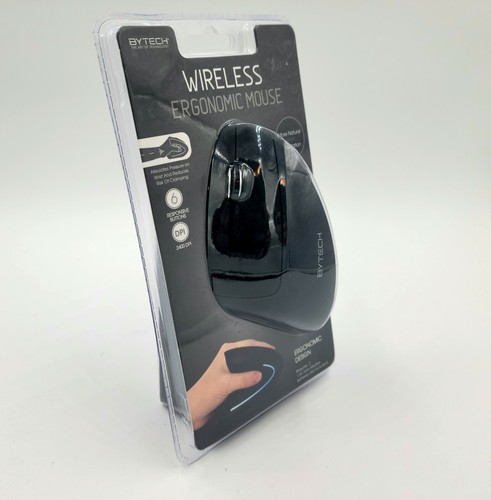 BYTECH WIRELESS ERGONOMIC MOUSE BLACK THE ART OF TECHOLOGY MORE NATURAL ...