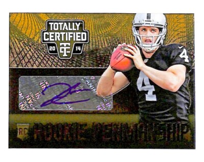2014 Totally Certified Derek Carr Gold Penmanship Autographed Signed ...