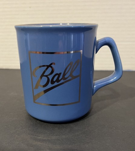 Ball (Canning Co.) Blue Ceramic with Gold Logo-Beautiful Coffee Mug | eBay
