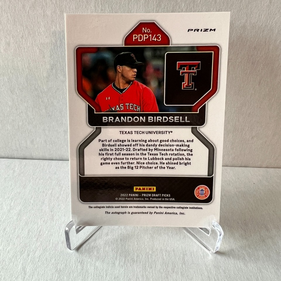 2022 Prizm Draft Picks Brandon Birdsell Prospect Silver Prizm Auto # ...