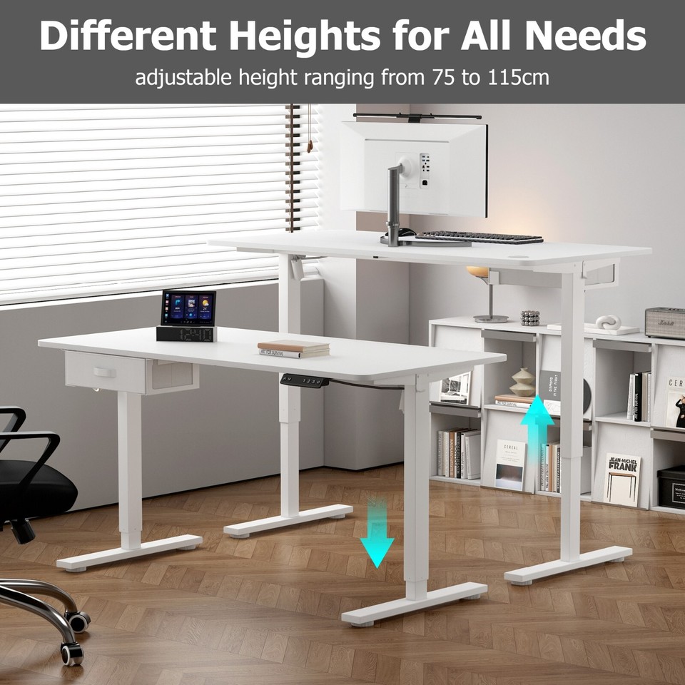 Height Adjustable Electric Standing Desk with Desk Drawer | eBay