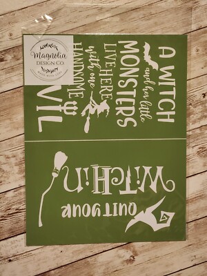 MDC DIY Adhesive Reusable Silkscreen Stencil "A Witch & Her Little ...