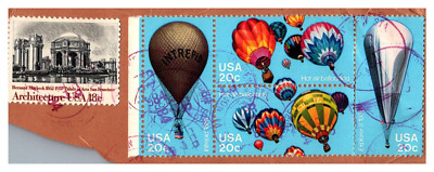 Hot Air Balloons Architecture Explorer II Intrepid 1984 on paper Stamps ...