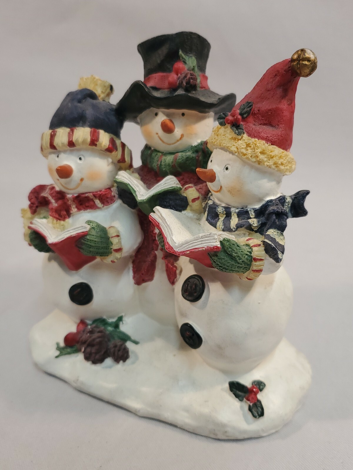 Snowman Carolers 5" Hand Painted Figurine Trio Caroling Christmas Songs ...