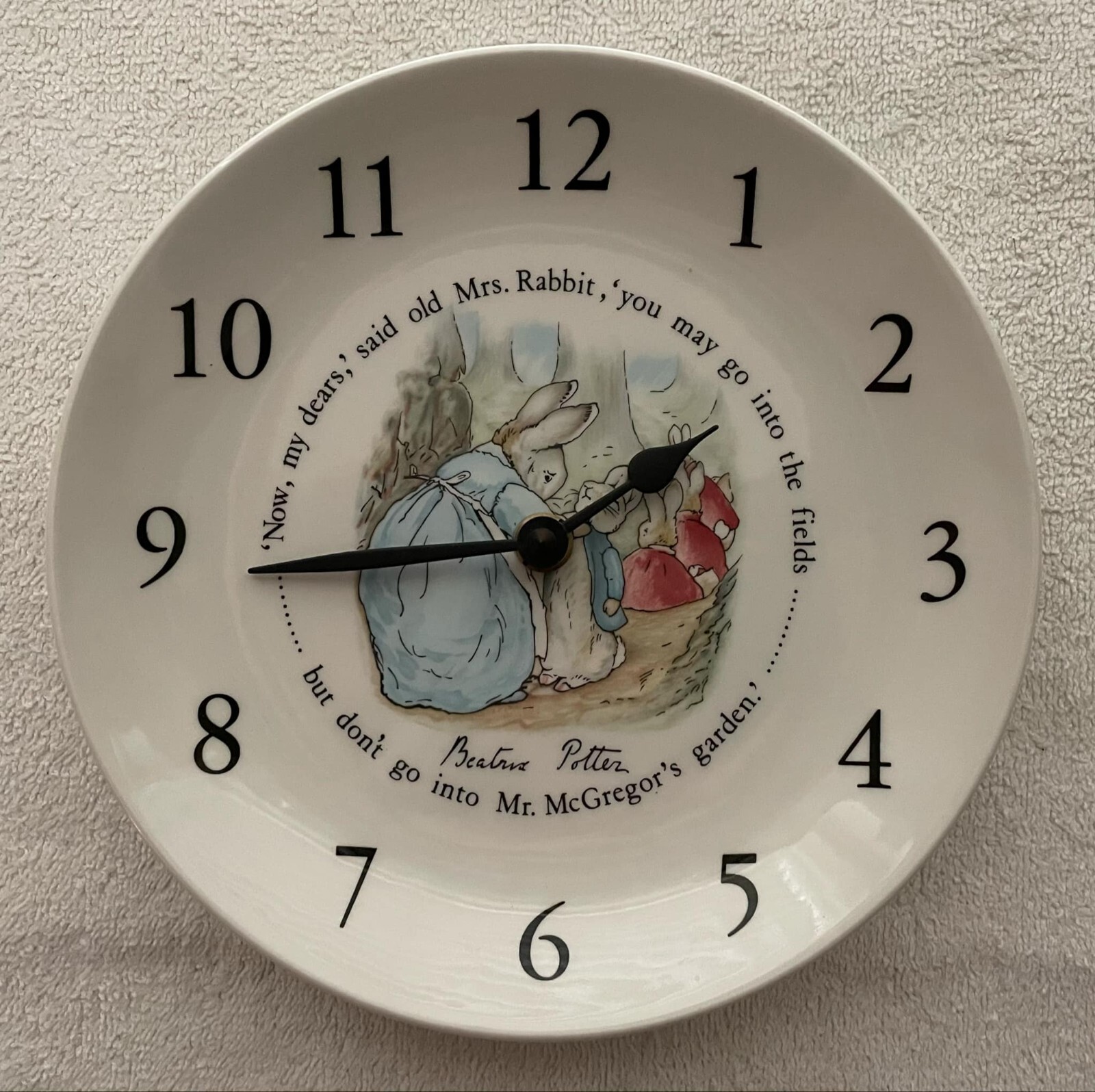 Vtg 1980s Beatrix Potter Peter Rabbit Plate Wall Clock Wedgwood 8 ...