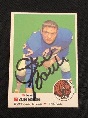 STEW BARBER 1969 TOPPS SIGNED AUTOGRAPHED CARD #242 BUFFALO BILLS | eBay