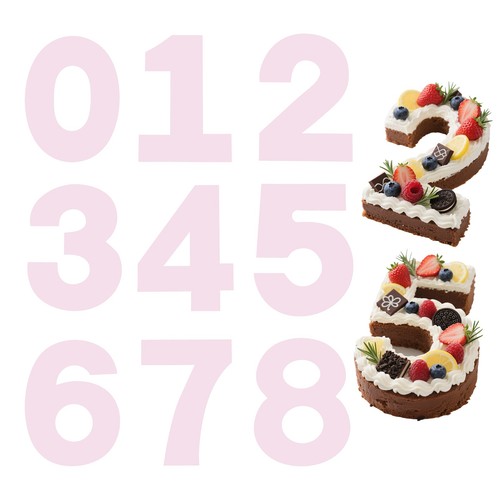 0-8 Number Cake Stencils Template, 8 Inch Cake Baking Templates,Pink | eBay