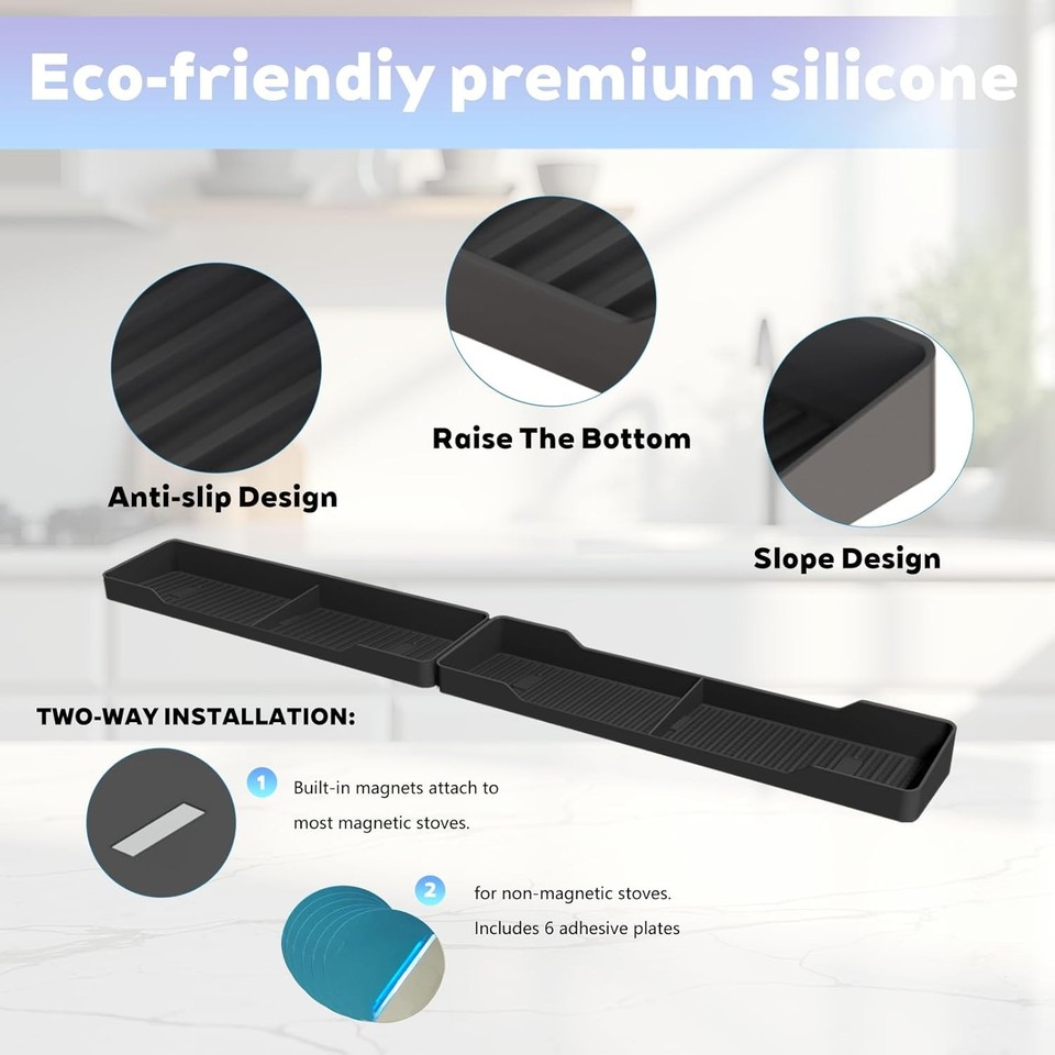 30 Inch Magnetic Silicone Stove Top Shelf,Heat Resistant Over The Stove ...