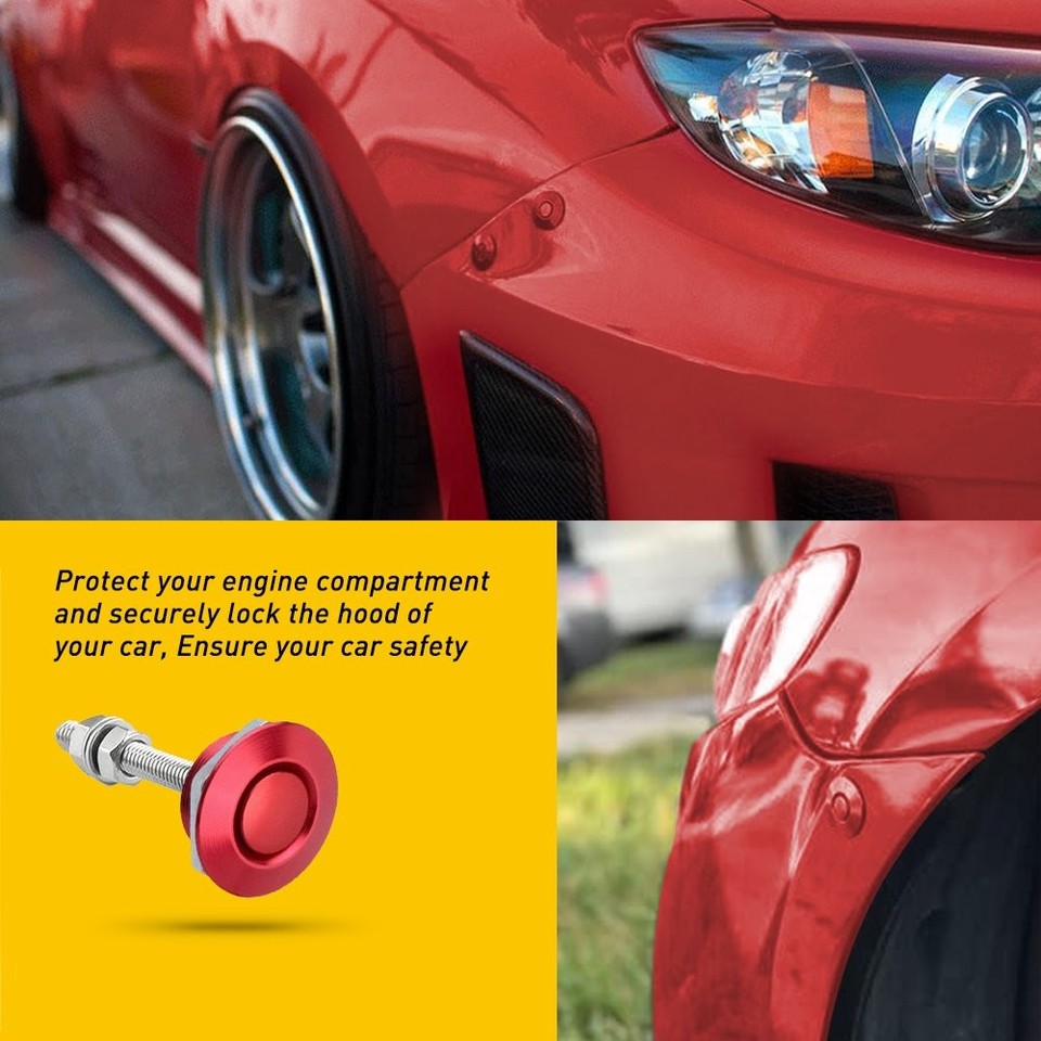 A Push Button Quick Release Hood Bonnet Pin Lock Clip Car Bumper Latch ...