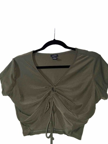 Army Green Adjustable Front Draw String Shirt | eBay