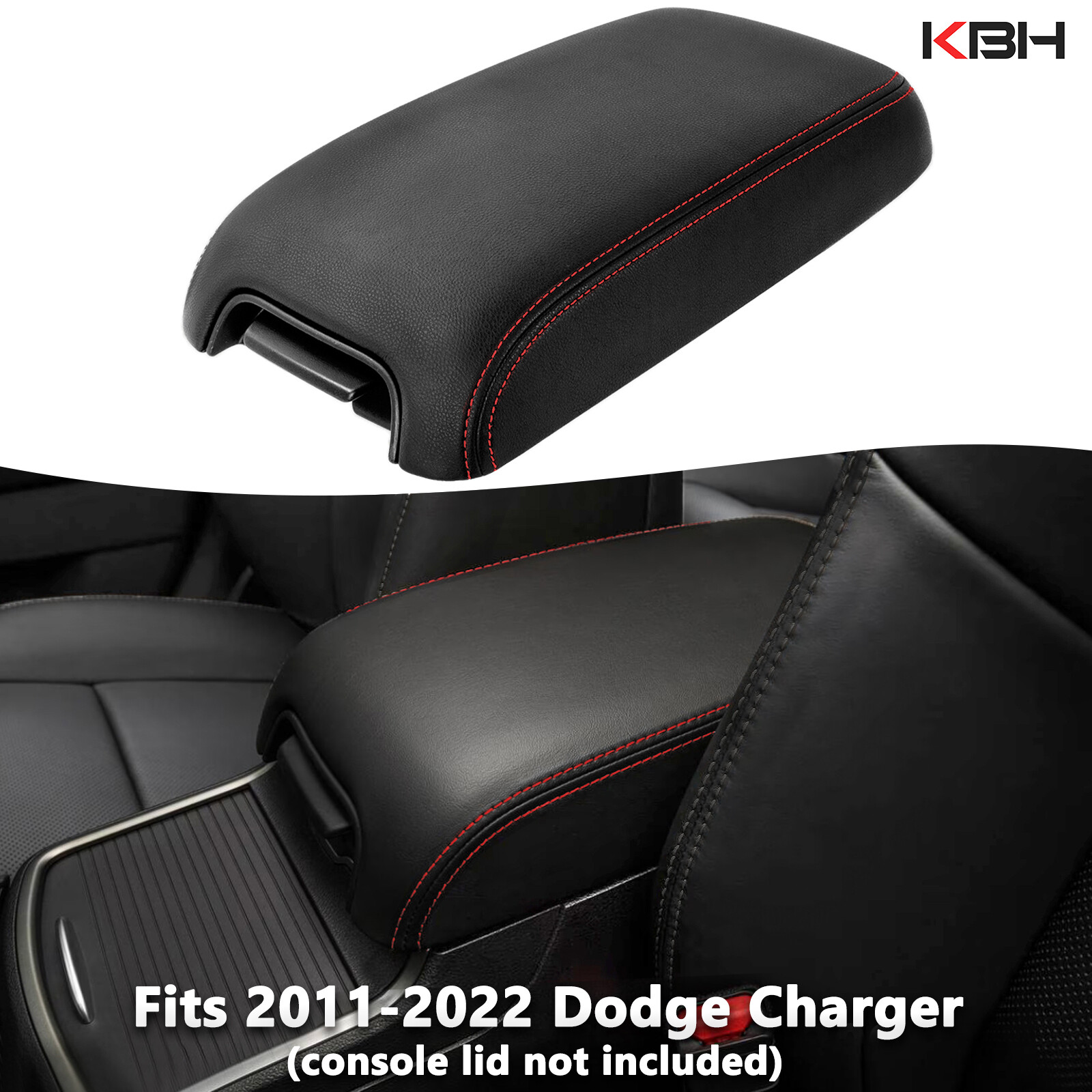 Fits 2011-2022 Dodge Charger Center Console Lid Leather Armrest Cover ...