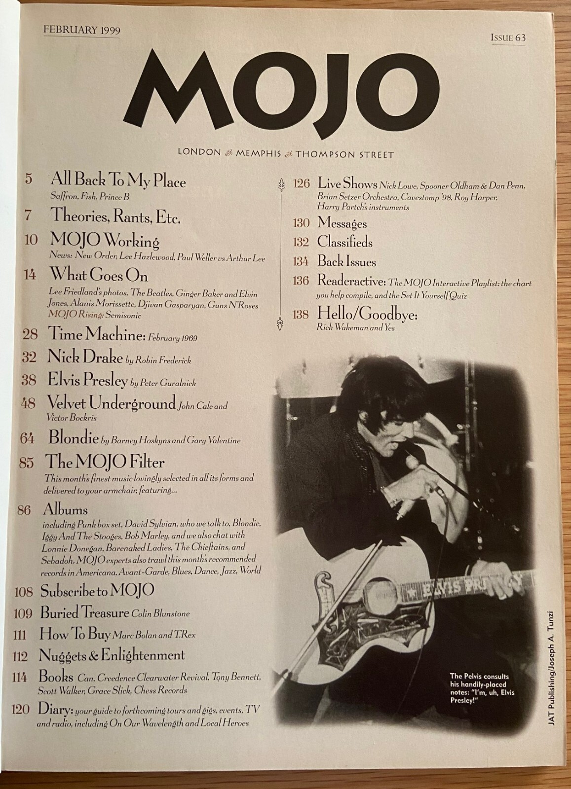 MOJO MAGAZINE #63 - Feb 1999 - Blondie, Nick Drake, Beatles, Elvis ...