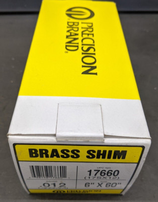 Precision Brand Brass Shim Roll .012 (.305mm) Gauge 6" x 60" 17660 ...