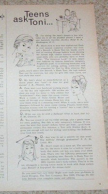 1964 print ad - Toni hair care advice Teens Ask Questions perms Tame ...