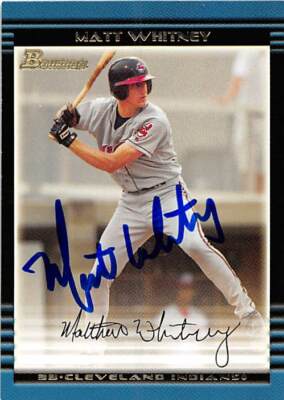 Matt Whitney autographed Baseball Card Cleveland Indians, FT 2002 ...