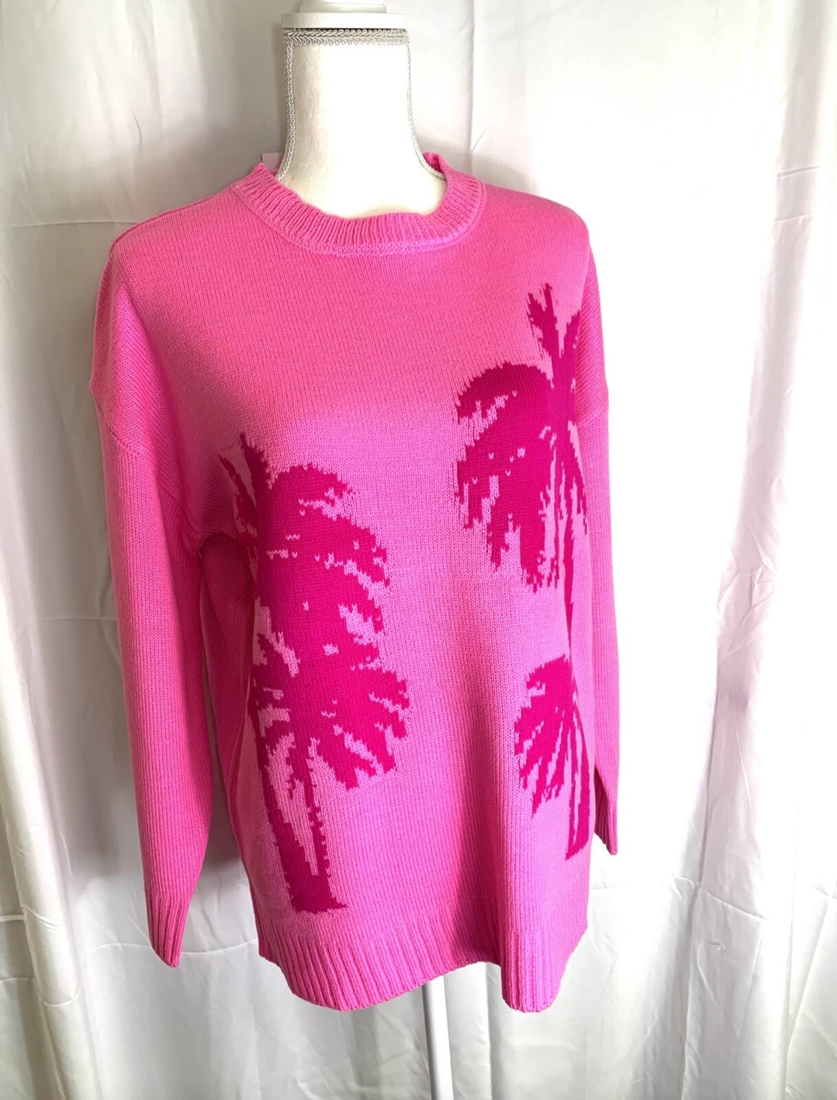 Women's Sweater Palm Trees Pink | eBay