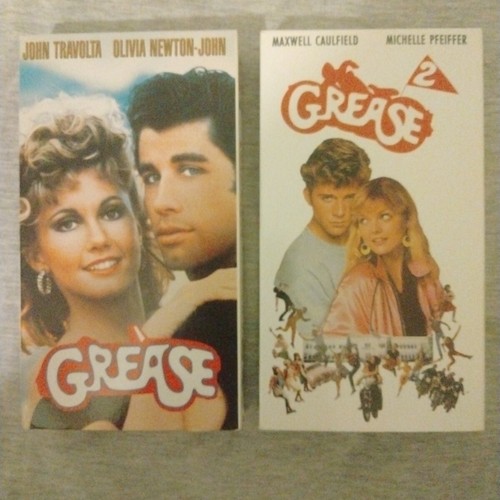 Grease VHS 1978 & Greese 2 1982 John Travolta Olivia Newton-john ...