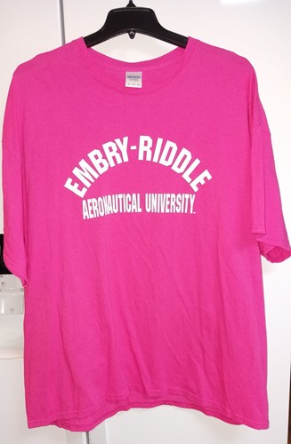 Men's Short-Sleeved T-Shirt 3XL Embry Riddle Pink Gildan Heavy Cotton ...