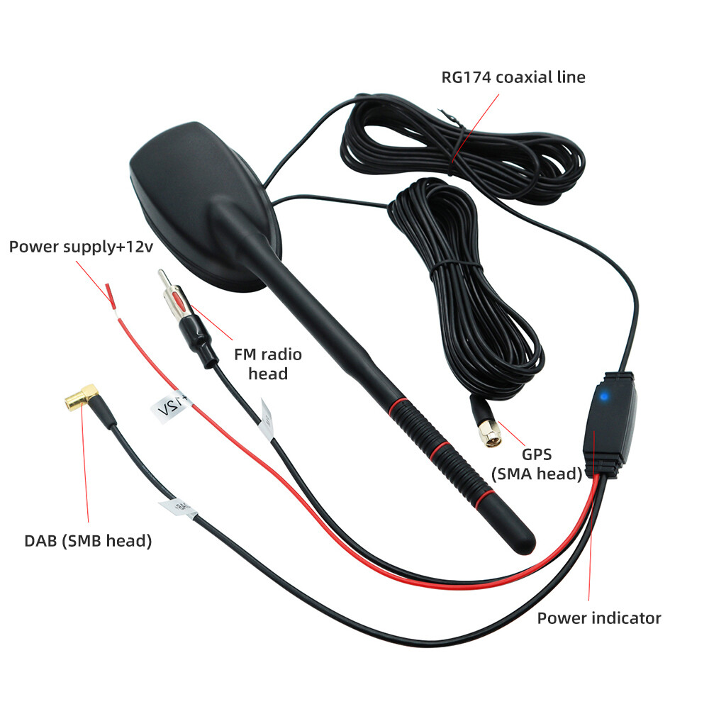 DAB Autoantenne + FM + GPS DACHANTENNE Universal DAB+ Autoantenne KFZ ...